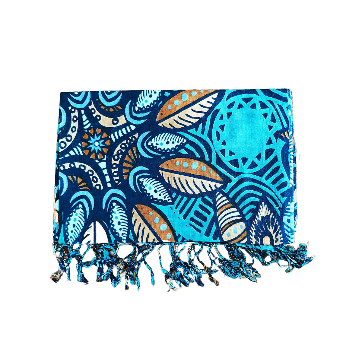 India Scarves Women's Viscose Geoi Design Royal Blue Floral Print colo ...