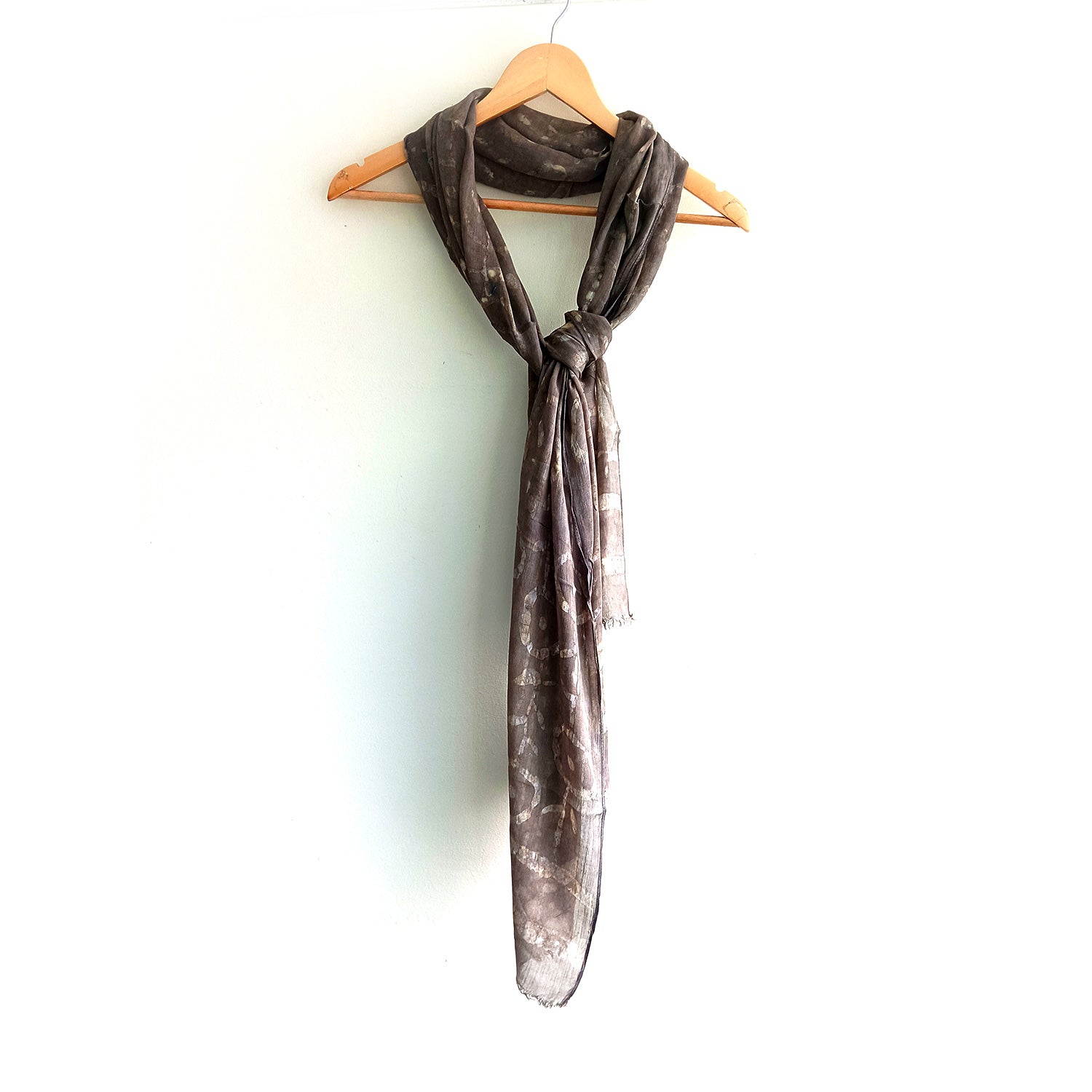 Hand Block Dhabu Print Cotton Brown Scarf– indiascarves