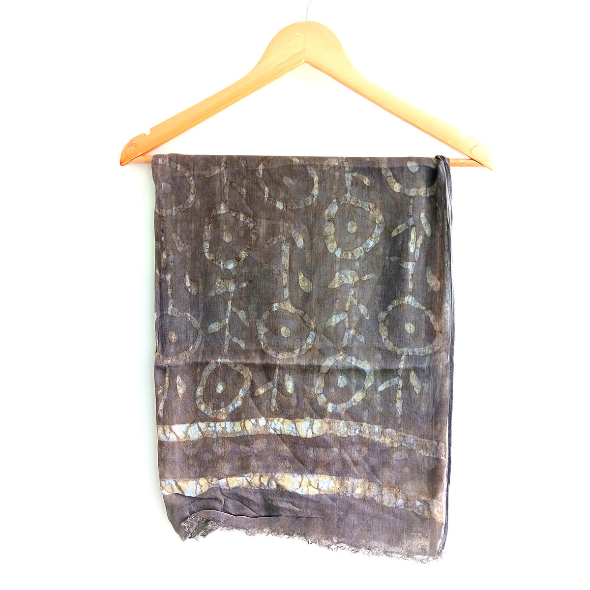 Hand Block Dhabu Print Cotton Brown Scarf– indiascarves